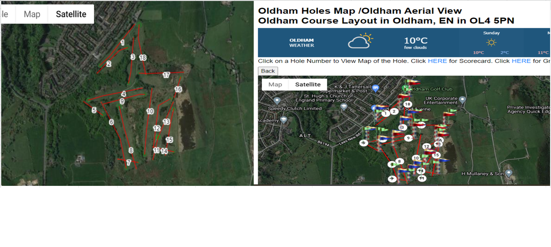Golf Hole Distances: Measured Versus Scorecard Yardages forOldham in OL4 5PN by GolfTraxx